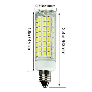 10W E11 Mini Ceramic Corn Light Bulbs- 102 LEDs 2835 SMD 1000lm Daylight White 6000K LED Corn JDE11 Lamp 70W Equivalent for Ceiling Fan, Sconce, Cabinet, Dimmable, 120V(No fit E12) (4 Pack)