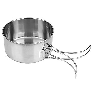 VGEBY1 Folding Pot Set, 8 Pcs/Set Portable Folding Stainless Steel Camping Cookware BBQ Bowl Set for Outdoor Activities Camping Hiking