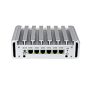 Firewall Appliance Mini PC, OPNsense, Intel Core I7 10510U, 6 x Intel Gigabit LAN, 2xDDR4 RAM, 1xHD, 1xCOM, AES-NI, Fanless Firewall PC, 8GB DDR4 RAM, 128GB SSD