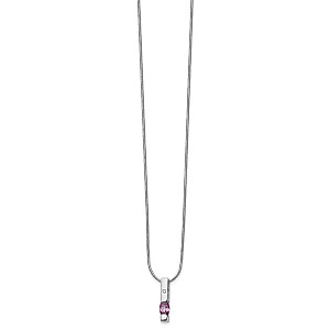 IceCarats 925 Sterling Silver 18 inch Diamond Pink Tourmaline Chain Necklace Gemstone Pendant Charm