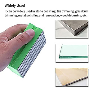 Diamond Hand Polishing Pads, 4pcs/Set Diamond Sanding Pads, Reusable Marble Tile Polishing Pad for Ceramic Tile Glass Grinding Trimming 60#,100#,200#,400#(Silver Side)