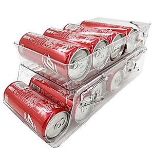 Double - Layer Soda Can Organizer - Auto Rolling - Best For Kitchen And Refrigerator Organizer