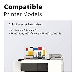 LemeroUexpect (No Chip) Remanufactured Toner Cartridge Replacement for HP 212A W2120A W2121A W2122A W2123A for Color Laserjet Enterprise M554 M555 Flow MFP M578 Printer (Black Cyan Magenta Yellow,4P)