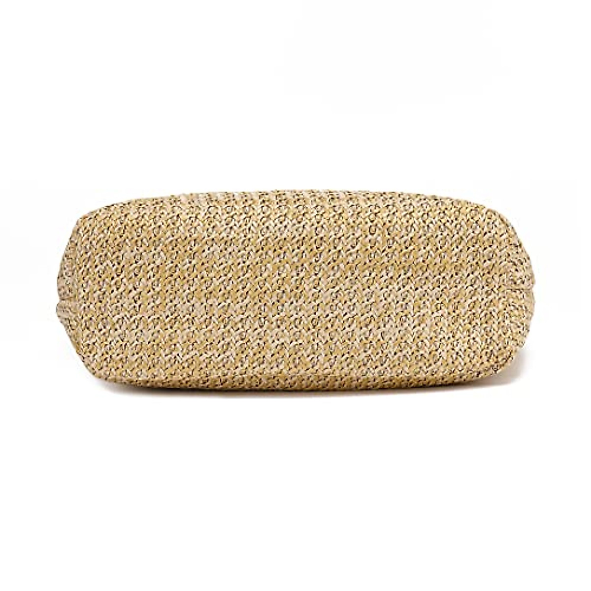 Straw Beach Tote Bags for Summer, Large Beach Bags for Women, Handmade Woven Straw Bag with Leather Handles & Zipper Closure for Vacation, Holiday, Seaside (Khaki)