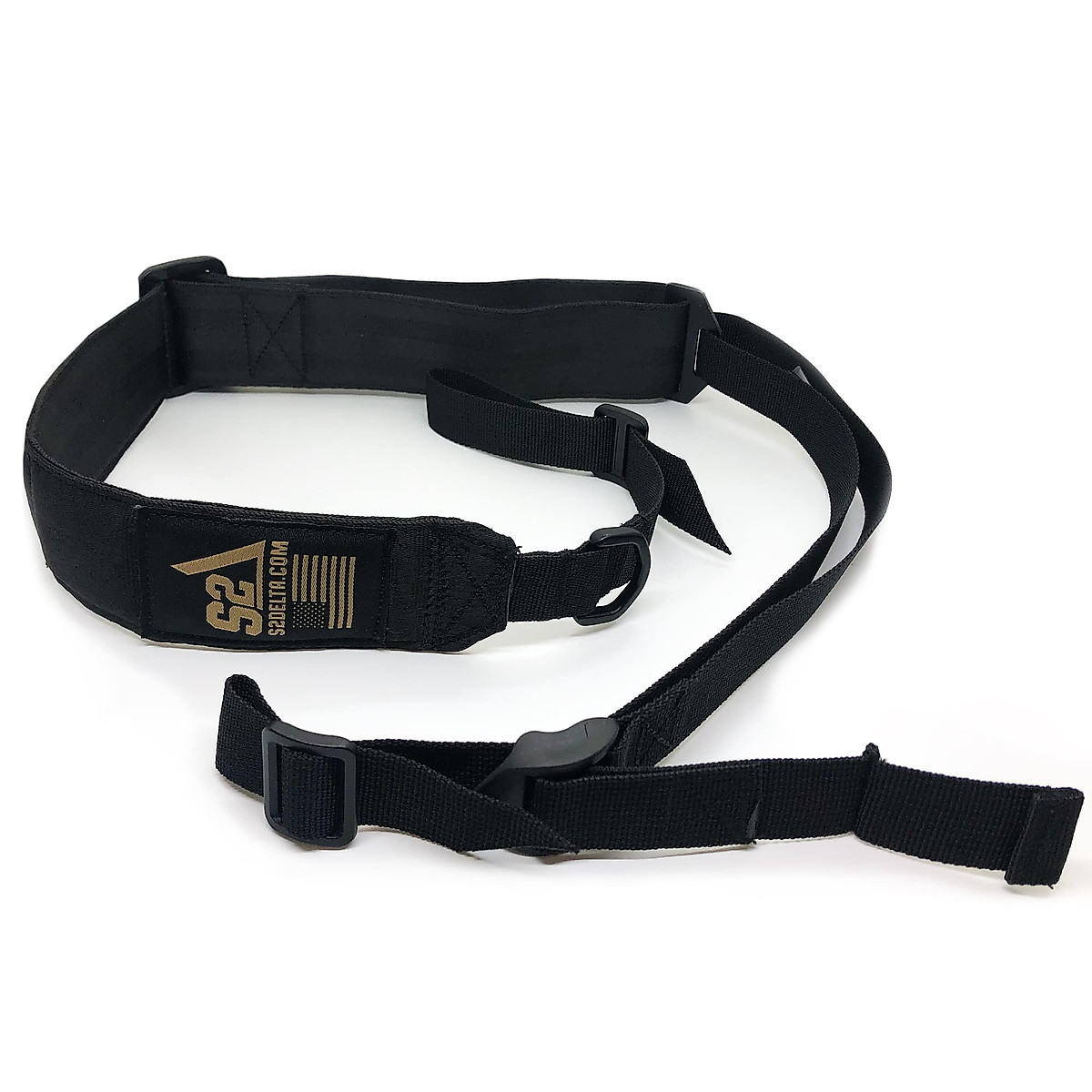 S2Delta - Padded 2 Point Black Rifle Sling, Fast Multi-Point Adjustment, Comfortable 2” Wide Padded Shoulder Strap for Carbines and Hunting (Black)