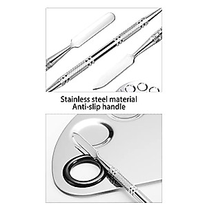 Makeup Palette, Makeup Mixing Palette, Color Mixing Tool, Artist Palette, Stainless Steel Makeup Palette For Makeup, Foundation, Nail Art, Loose Powder, Eye Shadow, Blush, Lip Gloss (2PCS)
