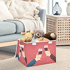 RunningBear Party Celebration Large Storage Bins with Lid Collapsible Storage Bin Shelves Basket Towel Storage for Closet Shelf Car