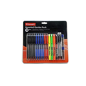 6-Pack Black Marble Composition Notebook, 9-3/4" x 7-1/2", Wide Ruled, 100 Sheet - 18 Piece School Combo Pack, Pens - Highlighters - Mechanical Pencils - Refills (6 Notebooks, 18 Combo Pack)