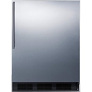 Summit Appliance CT663BKBISSHV Built-in Undercounter Refrigerator-Freezer for Residential Use, Cycle Defrost with Stainless Steel Wrapped Door, Professional Thin Handle and Black Cabinet