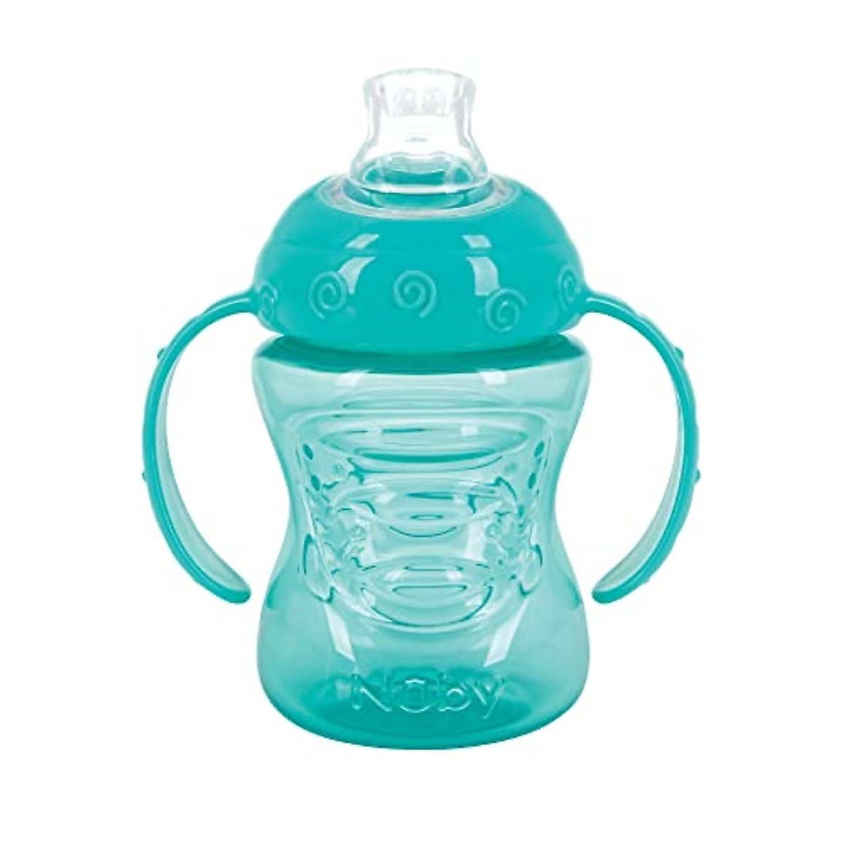 Nuby 2-Pack Two-Handle No-Spill Super Spout Grip N' Sip Cup, 8 Ounce, Colors May Vary