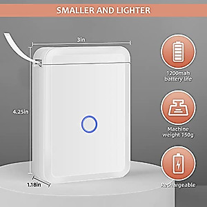 XINLE Label Maker Machine, Label Maker Bluetooth, D110 Mini Label Maker Machine with Tape, Inkless Waterproof Rechargeable Label Machine for Office, Storage, Home, Shipping, Mailing (White)