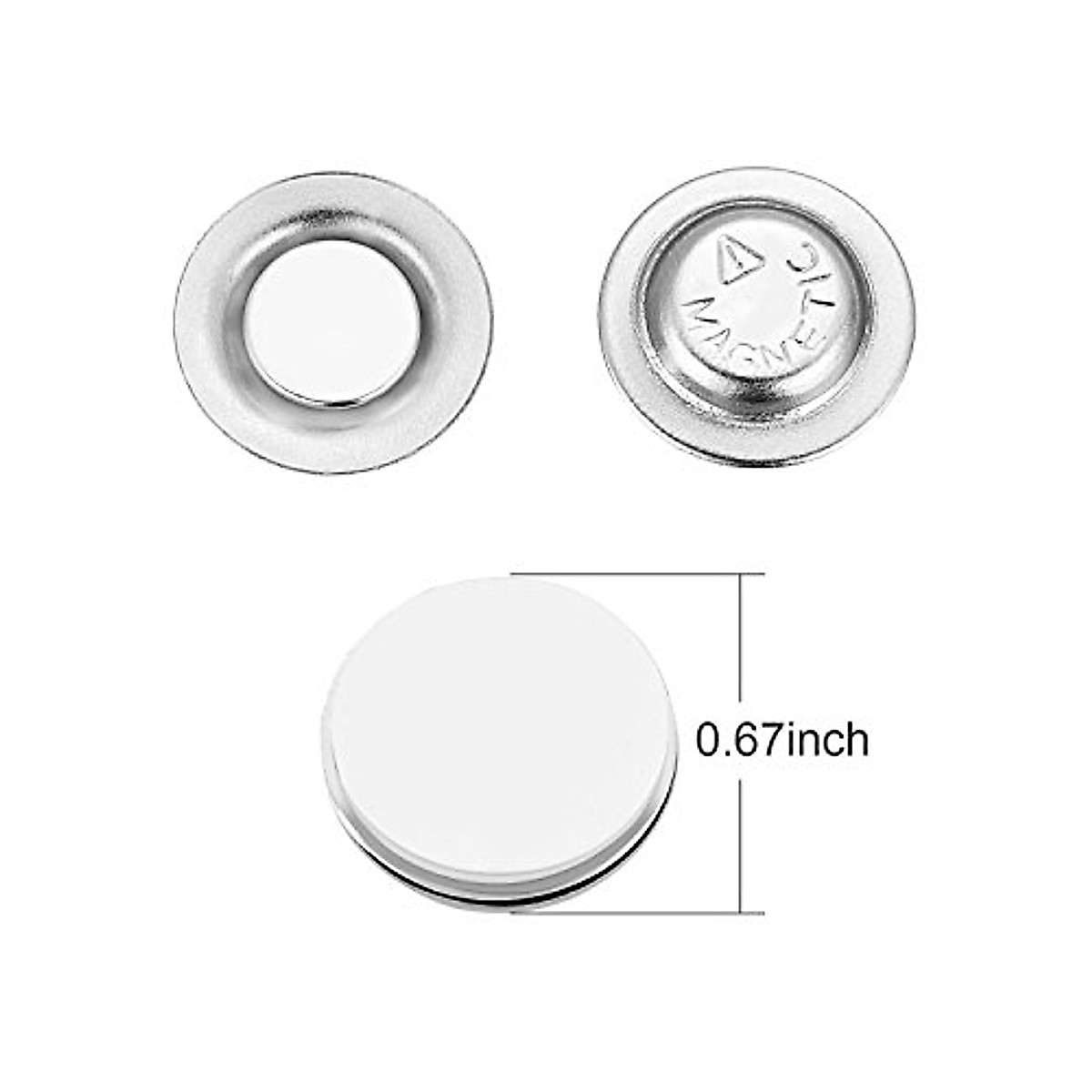 24 Pieces Magnetic Name Badge Round Adhesive Name Tag Holders with Plastic Storage Box for Name and Circle Badges (Diameter of 2 cm/ 0.79 inch)