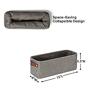 DULLEMELO Soft Cotton Fabric Bathroom Storage Baskets 2 Pack Fabric Shelf Baskets for Gifts Empty Small Storage Organizer for Closet,Toys,Bedroom (Grey)