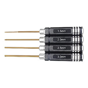 4Pcs Hex Screw Driver Set (1.5mm 2.0mm 2.5mm 3.0mm) Titanium Hexagon Screwdriver RC Repair Tools Kit for Multi-Axis FPV Racing Drone RC Quadcopter Helicopter Car Models