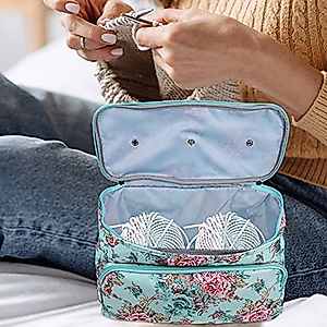 EXCEART Yarn Tote Knitting Crochet Organizer with Oxford Fabric Knitting Tote Bag Yarn Bag Storage for Knitting Accessories