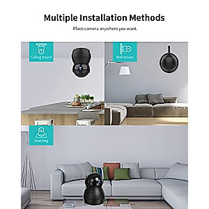 WiFi Camera for Home Surveillance, Baby Monitor with Motion Tracking, Pet Camera with Phone App 2 Way Audo/Night Vision
