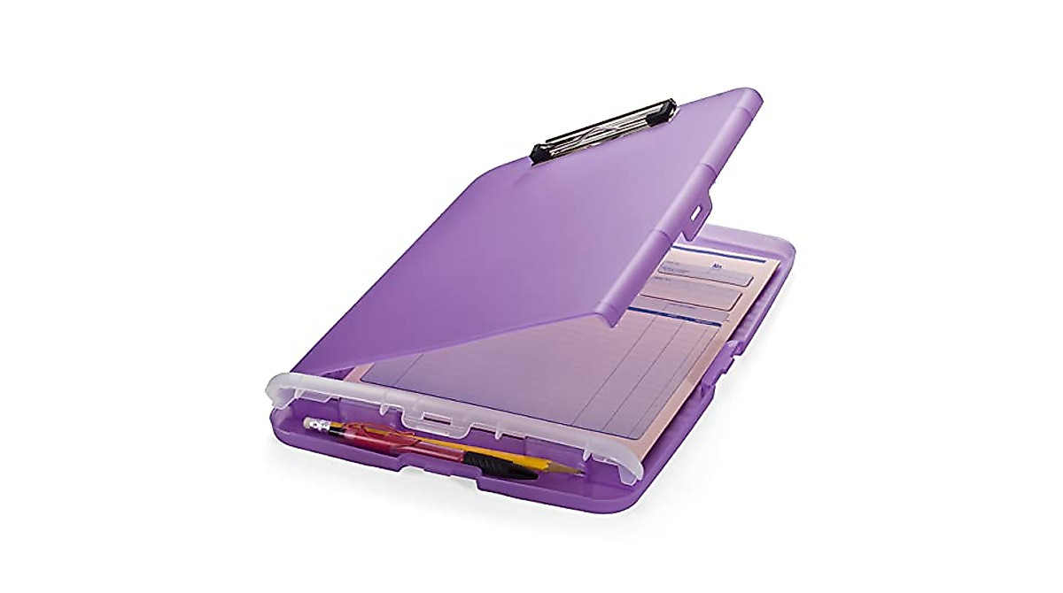 Officemate Slim Clipboard Storage Box - Purple
