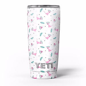 Design Skinz The Pink and Teal Watermenlon Cocktail - Skin Decal Vinyl Wrap Kit Compatible with The Yeti Rambler Cooler Tumbler Cups