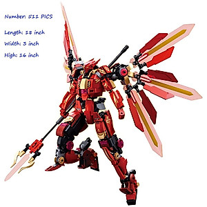 JCPUCT Black Tech Mecha Robot Building Blocks Birthday Gifts, Ages 15 and Up (Halberd Athenas B1152-Without Original Box)