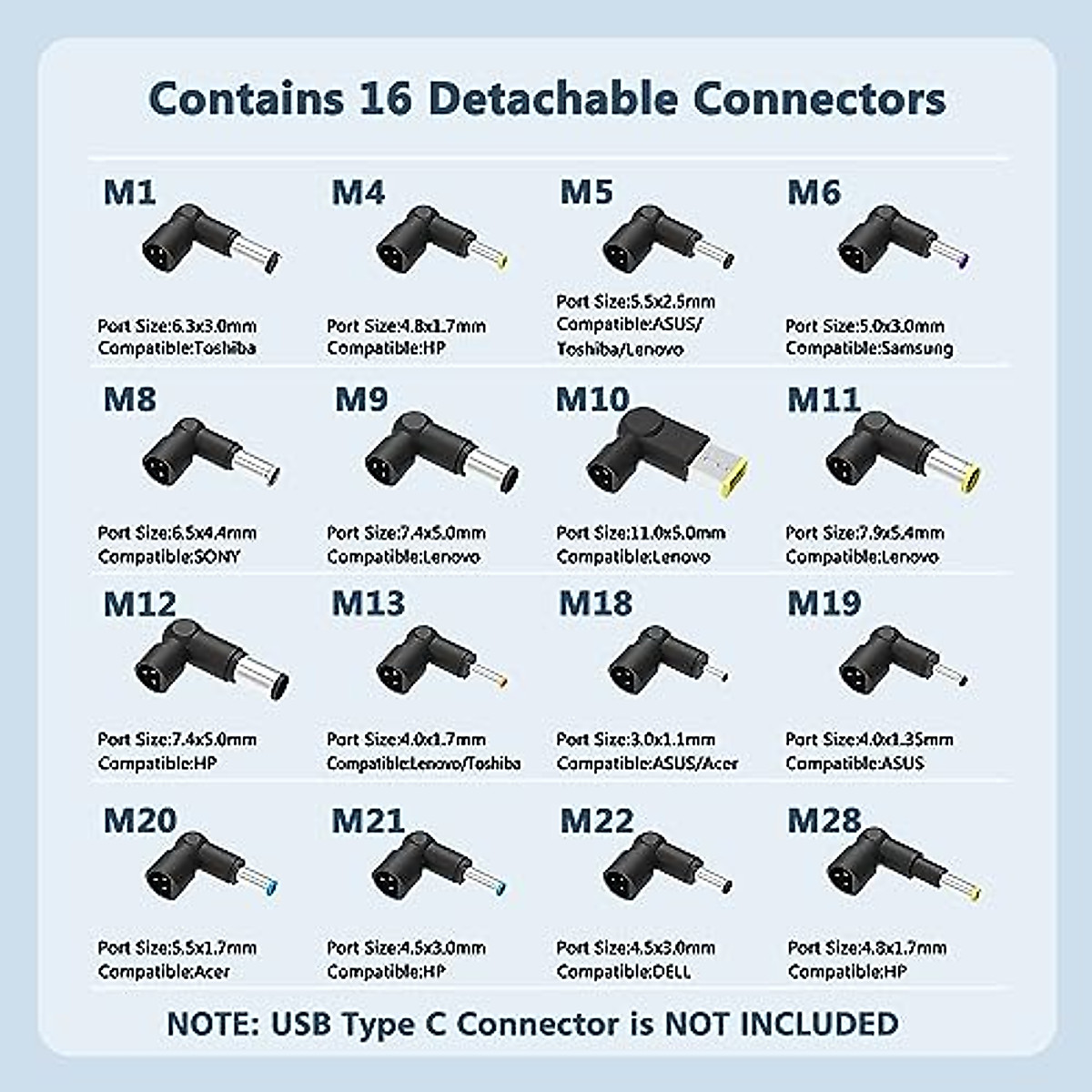 90W Universal AC Adapter Laptop Charger Compatible with HP Dell Lenovo Acer Asus Toshiba Samsung IBM Sony Fujitsu Gateway Notebook Ultrabook Chromebook Power Supply Cord with 16 Connectors