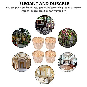 Ciieeo Seagrass Planter Basket 6pcs Mini Woven Baskets Decorative Basket for Party Tabletop DIY Craft Household Bamboo Sundries Basket Without Handles (8.5X8.5CM) Rattan Flower Basket