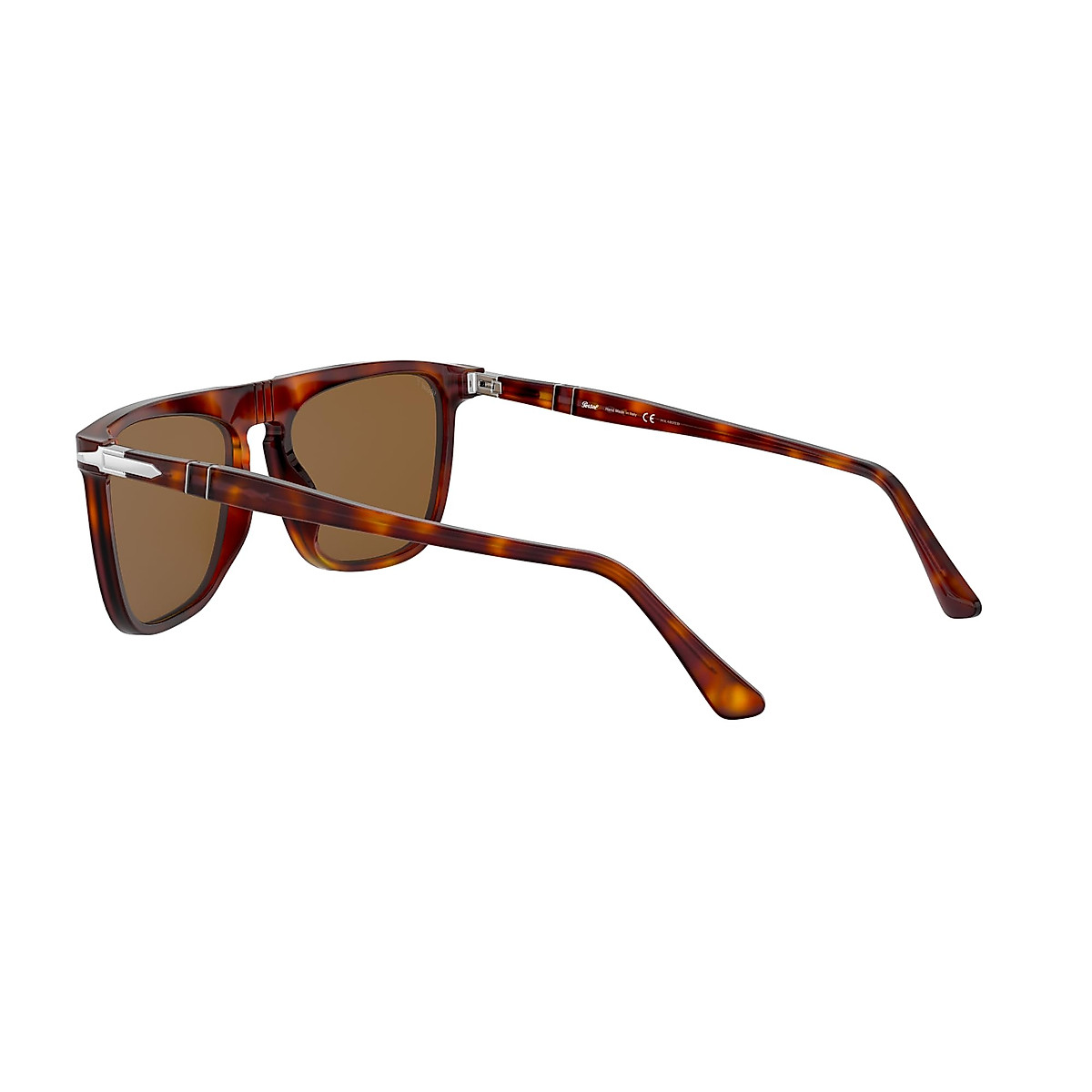Persol PO3225S Rectangular Sunglasses, Havana/Brown Polarized, 56 mm