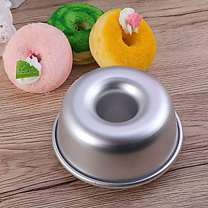 YARDWE Savarin Donut Cake Mold: 2pcs Aluminum Baking Ring Mold Pan Mousse Chocolate Brownies Dessert Doughnuts Pastry Tools Baked Pan (Silver)