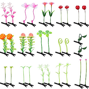 30 Pcs Mixed Style Hair Clips for Women & Girls - Bean Sprout, Flower, Grass, Butterfly Hairpins & Barrettes - Great for School, Home, Party, Christmas