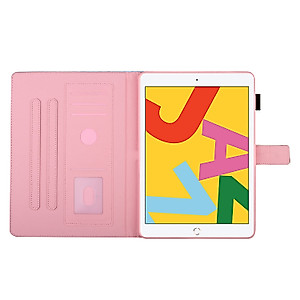 YUNHOTIC Case for iPad 9th/8th/7th Generation 10.2 inch (2021/2020/2019 Release) Auto Wake/Sleep, Premium PU Leather Folding Stand Cover with Pen Holder & Multiple Viewing Angles - Purple Butterfly