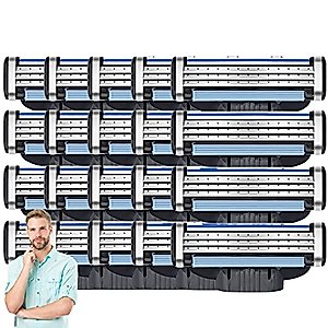 Razor Blades Refills for Mach3, Razor Blades Men, Turbo Razor Blades Refills for Gillette with Precision Cut Stainless Steel Blades, Men Shaver Blade for Longer Hair and Hard to Shave Spots