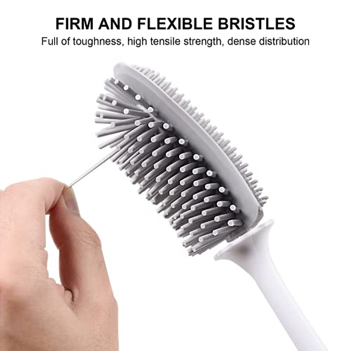 SetSail Silicone Toilet Brush, 2 Pack Toilet Bowl Brush and Holder Toilet Scrubber with Silicone Bristles Flat Flexible Toilet Brushes for Bathroom with Holder Toilet Cleaner Brush