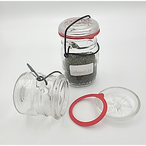 Canning Jar Seal Bundle Includes 24 Regular and 24 Wide Mouth Viceroy Jar Rubbers With Tab and 48 Dissolvable Sunivale Jar Labels Replacement Jar Seals for Old Style Canning Jars Natural Rubber Rings