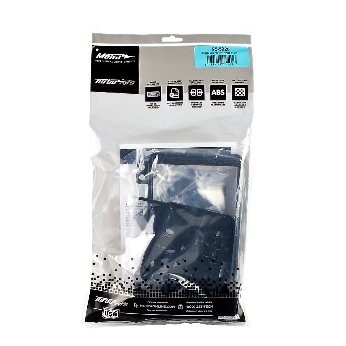 Metra Double DIN Installation Kit for Select Ford Vehicles 2001-up + Metra Wiring Harness for Select Ford Vehicles with Premium Sound and RCA