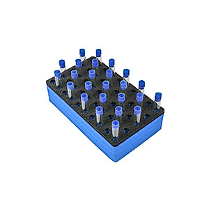 Polar Whale 4 Test Tube Racks Blue and Black Foam Storage Rack Organizer Stand Transport Holds 50 Tubes Each Fits up to 12mm Diameter Tubes