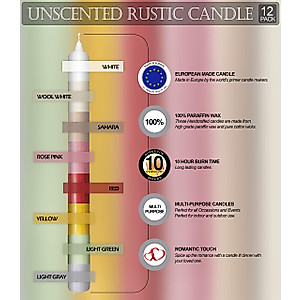 Hyoola 10 Inch Dinner Candles - 12 Pack - Light Green Tall Candles - Unscented Rustic Candles - Long Burning Candle Sticks