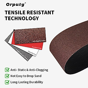 15 Pcs 4 x 24 Inch Assorted Sanding Belts Sander Belts - 4x24 in - 80/120/150/240/400 Grit