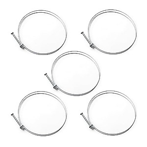 POWERTEC 70218 6 Inch Double Wire Hose Clamp with bolt, Adjustable Hose Clamps for Dust Collection Hose, Dust Collection System Accessories, Dryer Vent Hose & Leaf Vacuum Hose, 5 pk (Color May Vary)