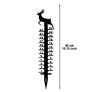 Table Levelers 3/8 Gift 24cm Snowflake Snow Measuring Instrument Snowmobile Snow Measuring Instrument Metal Snow Measuring Ruler Outdoor Garden Ornament 2ft Level Magnetic (Black, One Size)