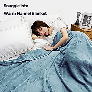 Flannel Fleece Blanket Lightweight Throw Blankets for Couch, Bed, Sofa, Super Soft Cozy Microfiber Blanket 310GSM Luxury Blanket(Blue, 90"x108")