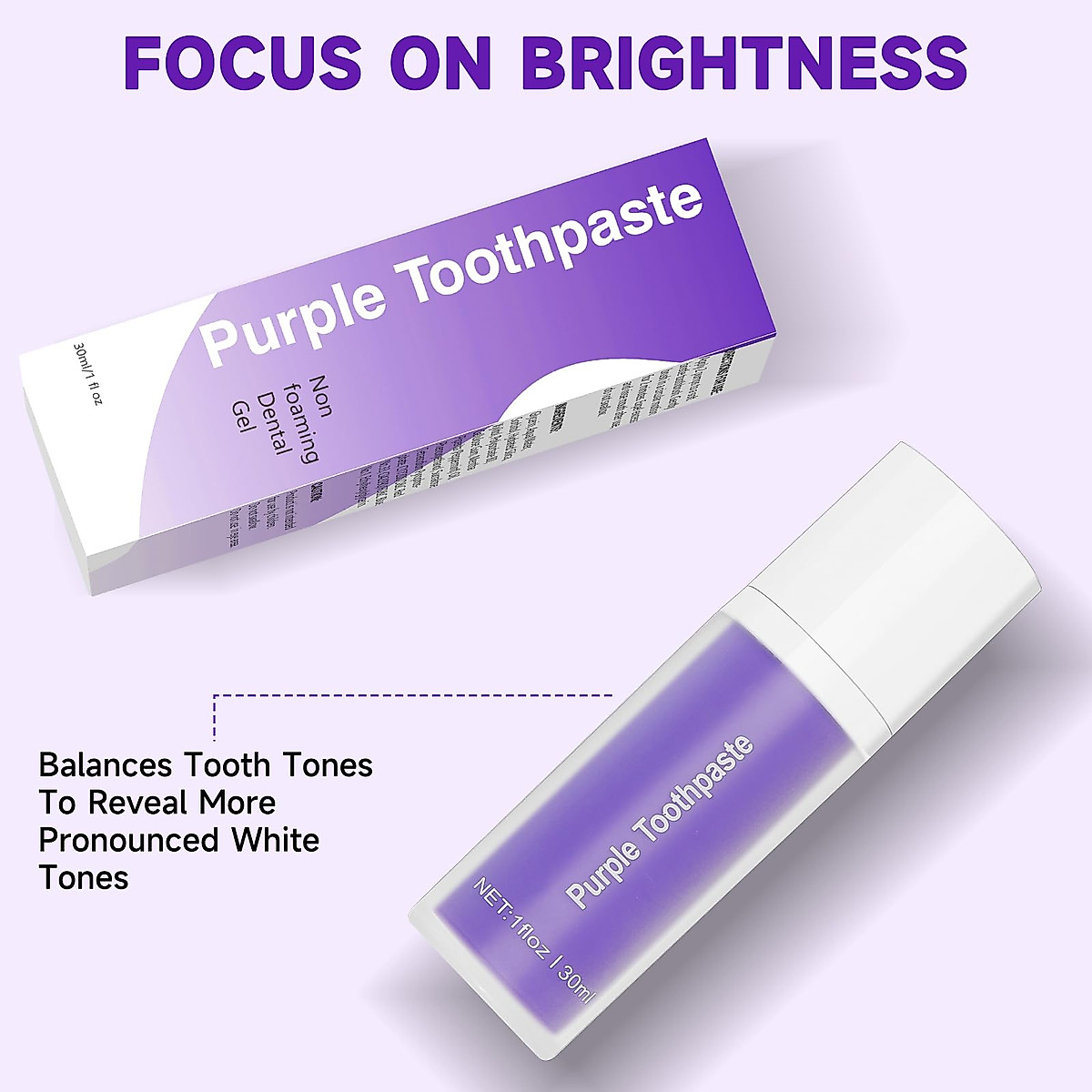 ZXSUCH Purple Toothpaste for Teeth Whitening