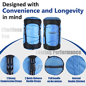 Frelaxy Compression Sack, 40% More Storage! 11L/18L/30L/45L Compression Stuff Sack, Water-Resistant & Ultralight Sleeping Bag Stuff Sack - Space Saving Gear for Camping, Traveling, Backpacking