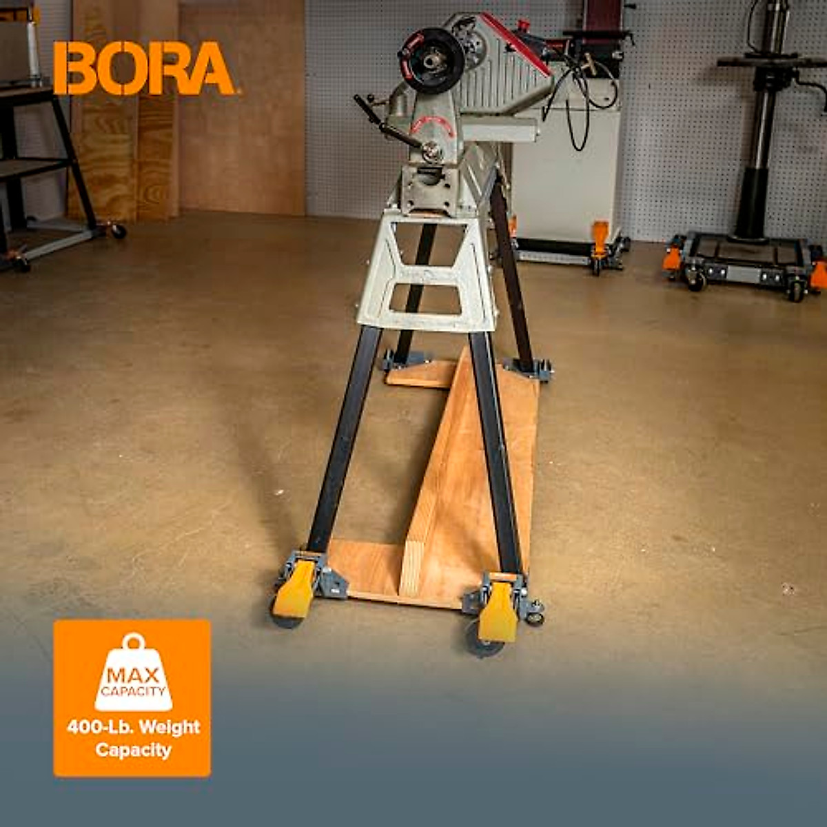 Bora Portamate Mobile Base Kit PM-1100 - Heavy Duty, Universal, Customizable, Adjustable Rolling Set, Dolly Roller Frame and Casters for Moving Equipment, Tools, Machines - 400 lb Capacity