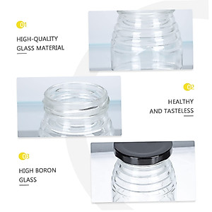 YARNOW 6pcs Honey Bottle Household Bottles Sauce Jars with Lids Kitchen Accessories Storage Bottles Mel Dispenser Portable Mel Bottles Glass Mel Bottles Salad Dressing Bottles