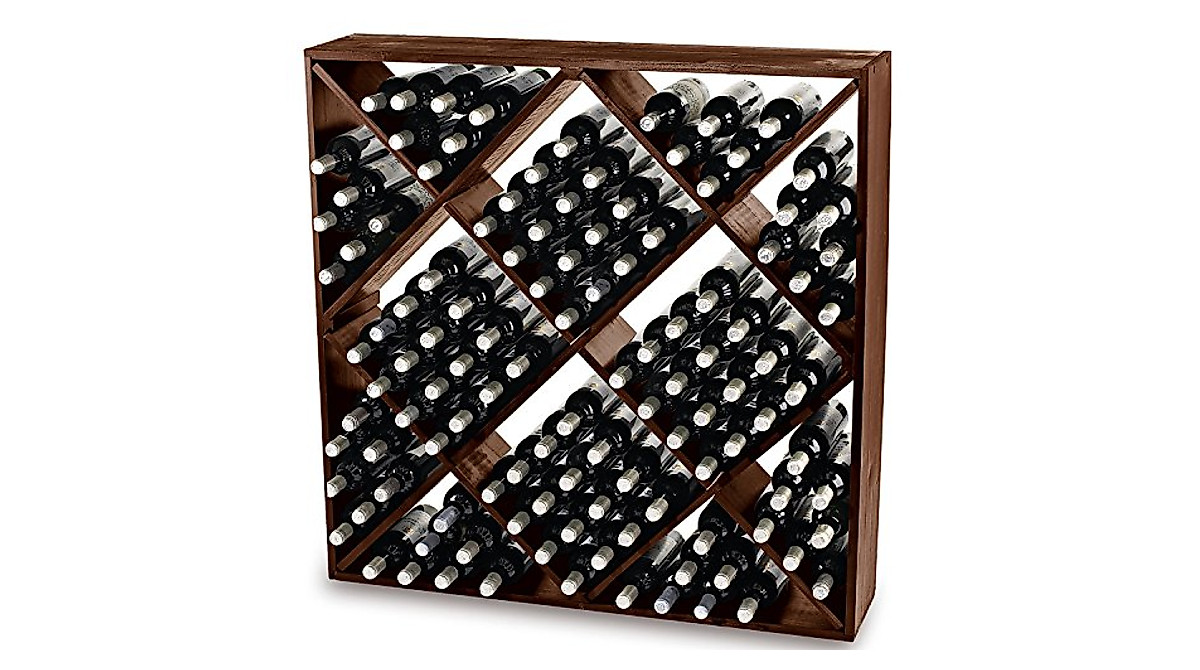 Jumbo Bin 120 Bottle Wine Rack - Eco-Friendly Walnut