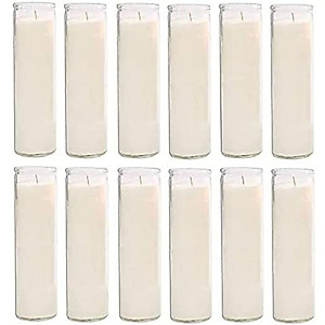 Glass Assorted Religious Candle, White, Case of 12 (1)