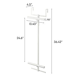 YAMAZAKI Home Tower Backpack Over The Door Hanger for Closet Or Bedroom, Two-Tiered Bookbag Metal Storage Rack, Easy Installation - Steel