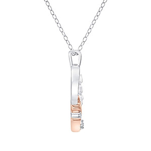 Disney Enchanted Princess Castle Diamond Heart Pendant 1/20ctw