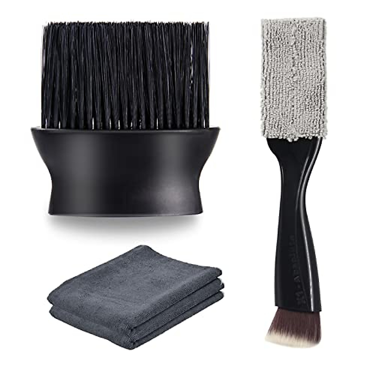 3 Pack Car Cleaning Kit with Auto Interior Dust Brush,Double Head Brush with Soft Nylon Hair and Coral Fleece, Soft Bristles Detailing Brush Dusting Tool for Automotive Dashboard