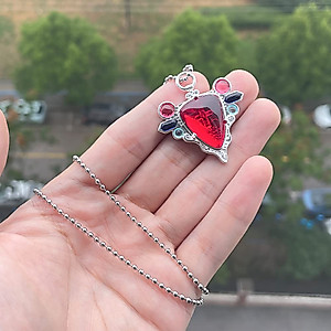 SONGCHANGJEWELRY JJBA JOJO Anime Red Stone of Aja Necklace - JoJo Jolyne Jotaro Anime Cosplay Accessories for Fans - Christmas Gifts for Women Men(Red Stone of Aja Necklace)
