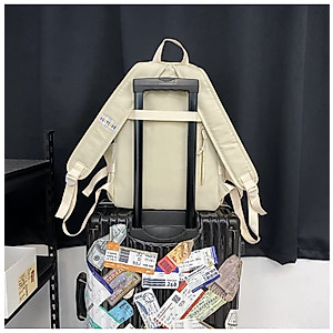 Kawaii Japanese style element featured Backpack for Teens with School Bag free Charms and Laptop Compartment backpack (Black), 30*12*42